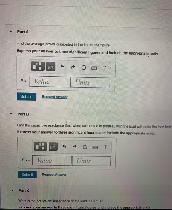 Part A Find the average power dissipated in the line | Chegg.com