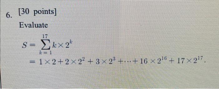 Solved 6. [30 points ] Evaluate | Chegg.com