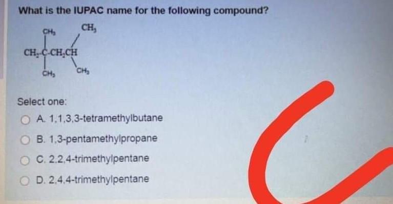 Solved What is the IUPAC name for the following compound? | Chegg.com