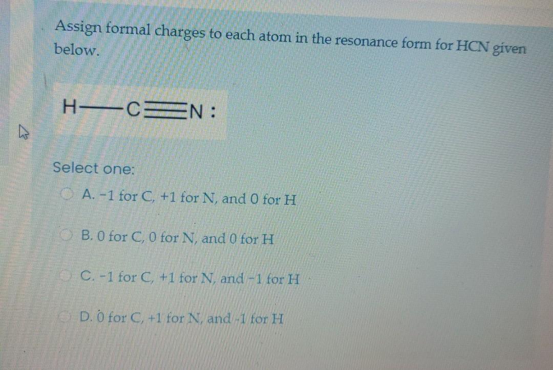 Solved Assign formal charges to each atom in the resonance | Chegg.com