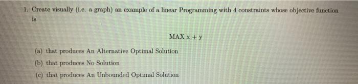 Solved In each of the Linear programming solving questions | Chegg.com