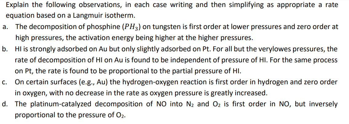 Solved Explain the following observations, in each case | Chegg.com
