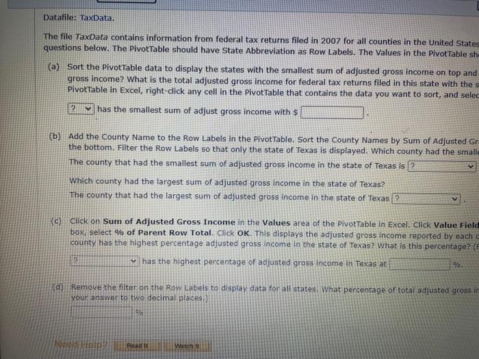 x returns filed in 2007 for all counties in the | Chegg.com