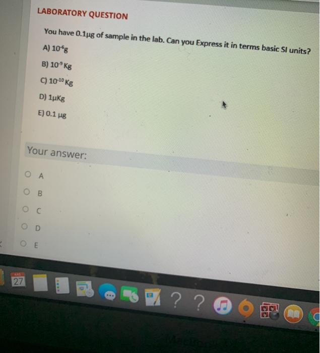 Solved LABORATORY QUESTION You have 0.1ug of sample in the | Chegg.com