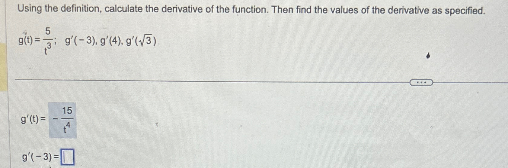 Solved Using the definition, calculate the derivative of the | Chegg.com
