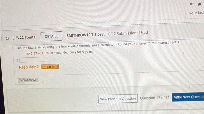 Solved Find the future value, using the future value formula | Chegg.com