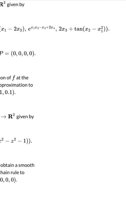 (2) Consider the function f:R4→R3 given by | Chegg.com