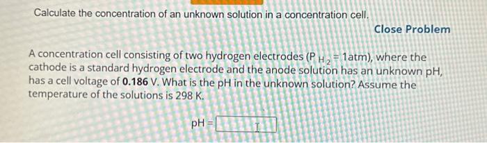 Solved Calculate the concentration of an unknown solution in | Chegg.com