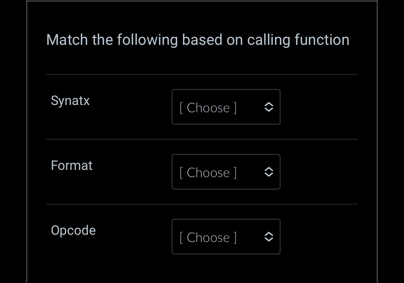 Solved Match the following based on calling | Chegg.com
