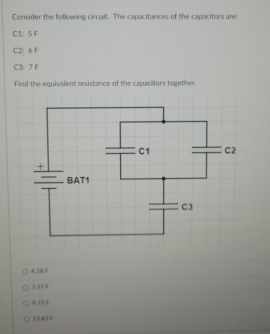 Solved Consider the following circuit. The capacitances of | Chegg.com