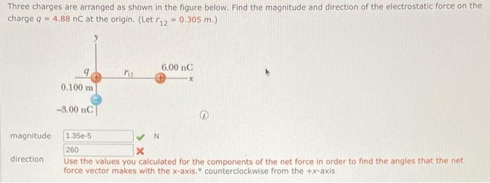Solved Three charges are arranged as shown in the figure | Chegg.com