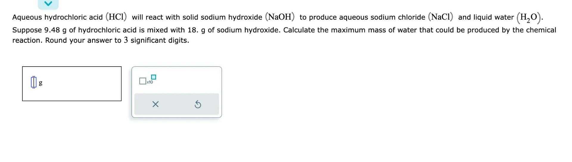 Solved Aqueous hydrochloric acid (HCl) will react with solid | Chegg.com
