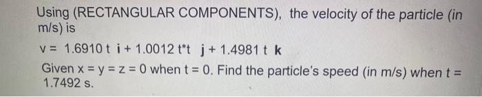 Solved Using (RECTANGULAR COMPONENTS), the velocity of the | Chegg.com