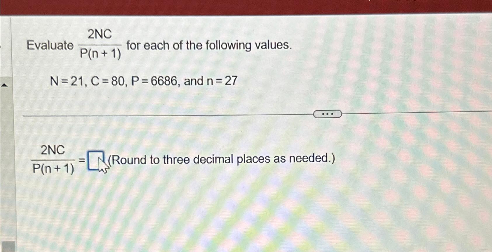 Solved Evaluate 2NCP(n+1) ﻿for each of the following | Chegg.com
