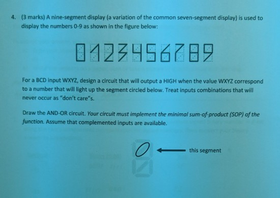 Solved 4. (3 marks) A nine-segment display (a variation of | Chegg.com