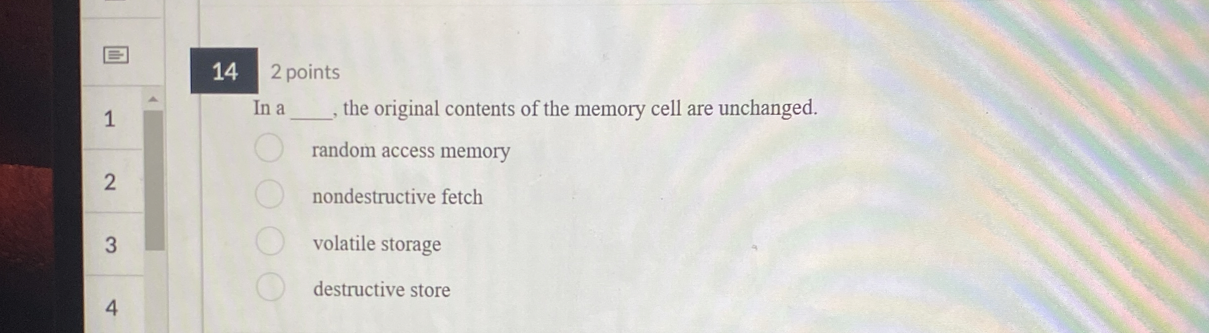 Solved 142 ﻿pointsIn athe original contents of the memory | Chegg.com