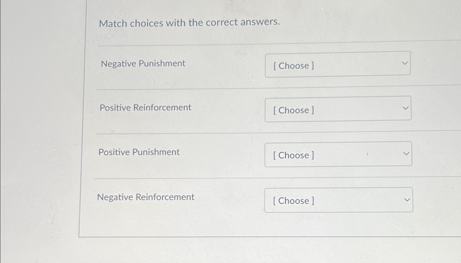 Solved Match choices with the correct answers.Negative | Chegg.com