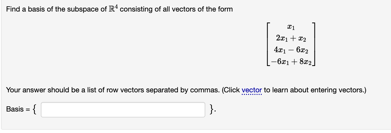 Find a basis of the subspace of R4 ﻿consisting of all | Chegg.com