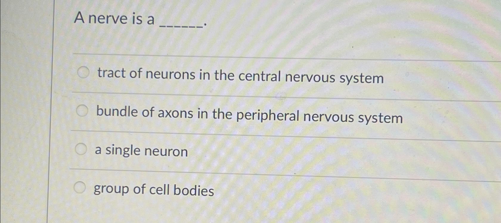 Solved A nerve is atract of neurons in the central nervous | Chegg.com