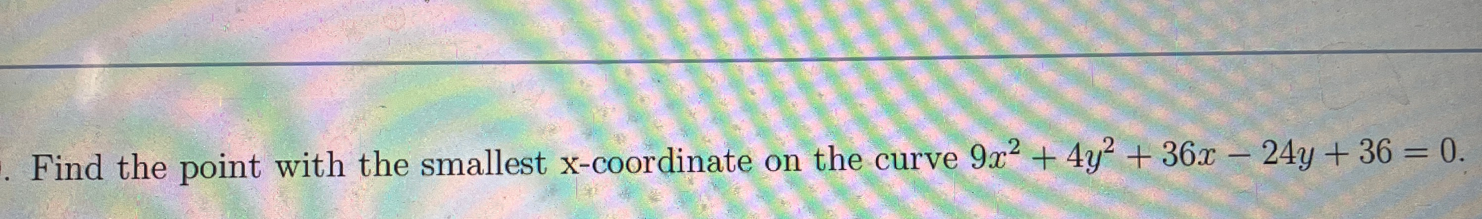 Solved Find the point with the smallest x-coordinate on the | Chegg.com