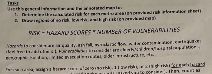 Solved Tasks Use this general information and the annotated | Chegg.com