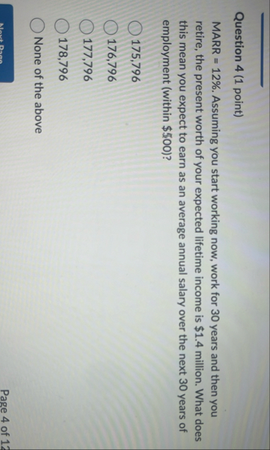 Solved MARR =12%. ﻿Assuming you start working now, work for | Chegg.com