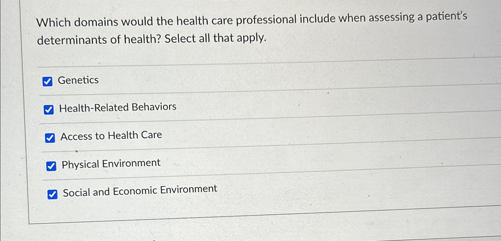 Solved Which domains would the health care professional | Chegg.com