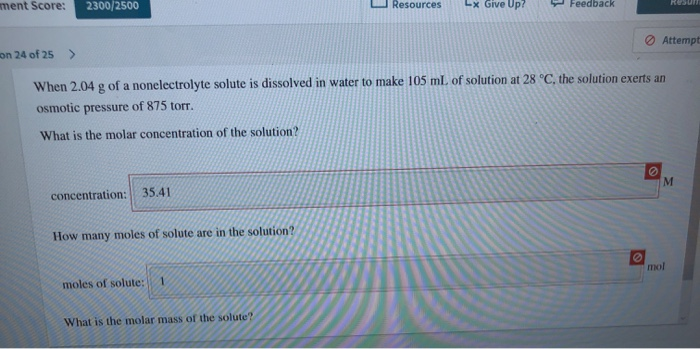 Solved when 2.04 g of a nonelectrolyte solute is dissolved | Chegg.com