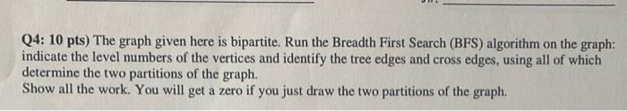 Solved Please identify the tree edges and cross edge to then | Chegg.com