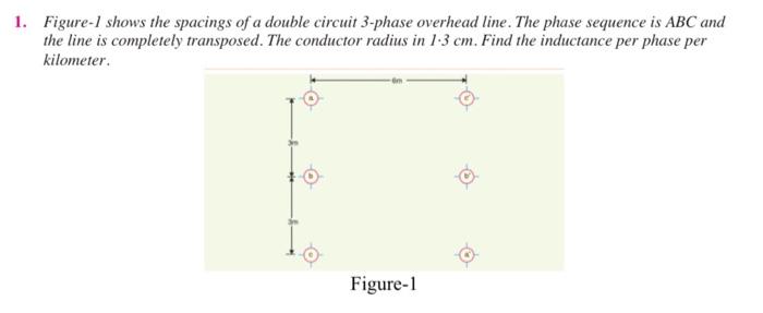 Solved 1. Figure-l shows the spacings of a double circuit | Chegg.com