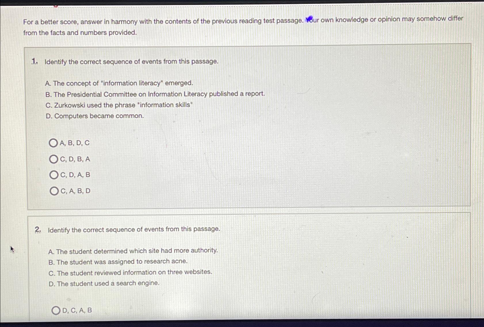 For a better score, answer in harmony with the | Chegg.com