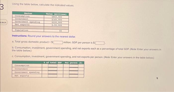 Solved Using the table below, calculate the indicated | Chegg.com
