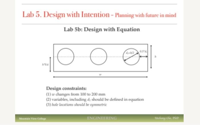 Lab 5. Design with Intention - Planning with future | Chegg.com