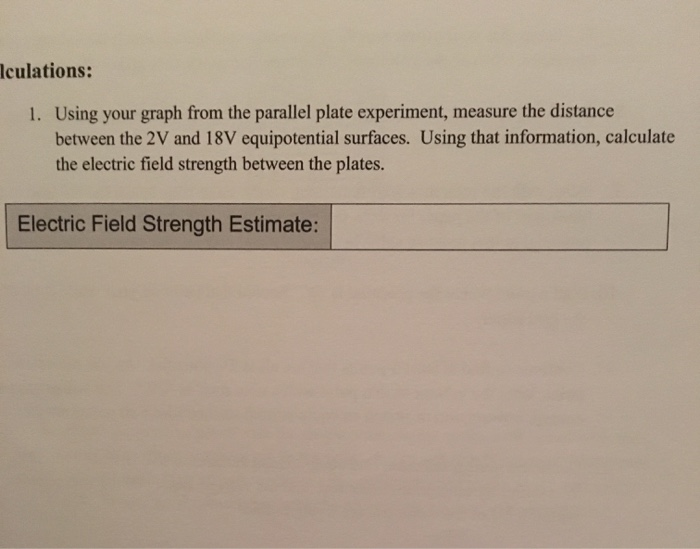 Solved lculations: 1. Using your graph from the parallel | Chegg.com