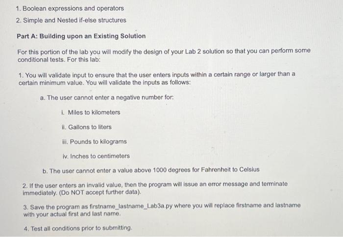 Solved 2. Simple and Nested if-else structures Part A: | Chegg.com