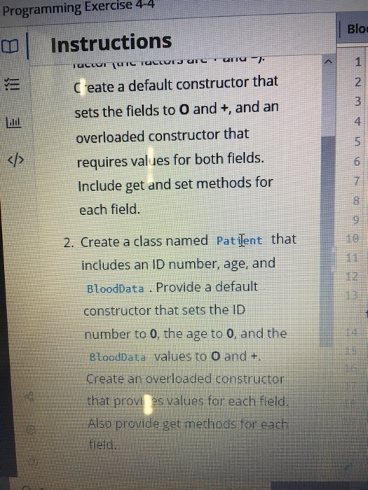 Programming Exercise 4-4 Instructions 1. Create a | Chegg.com