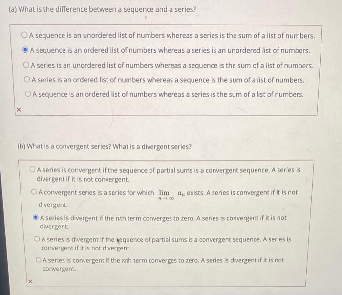 Solved (a) What is the difference between a sequence and a | Chegg.com