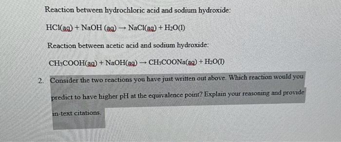 Solved Reaction between hydrochloric acid and sodium | Chegg.com