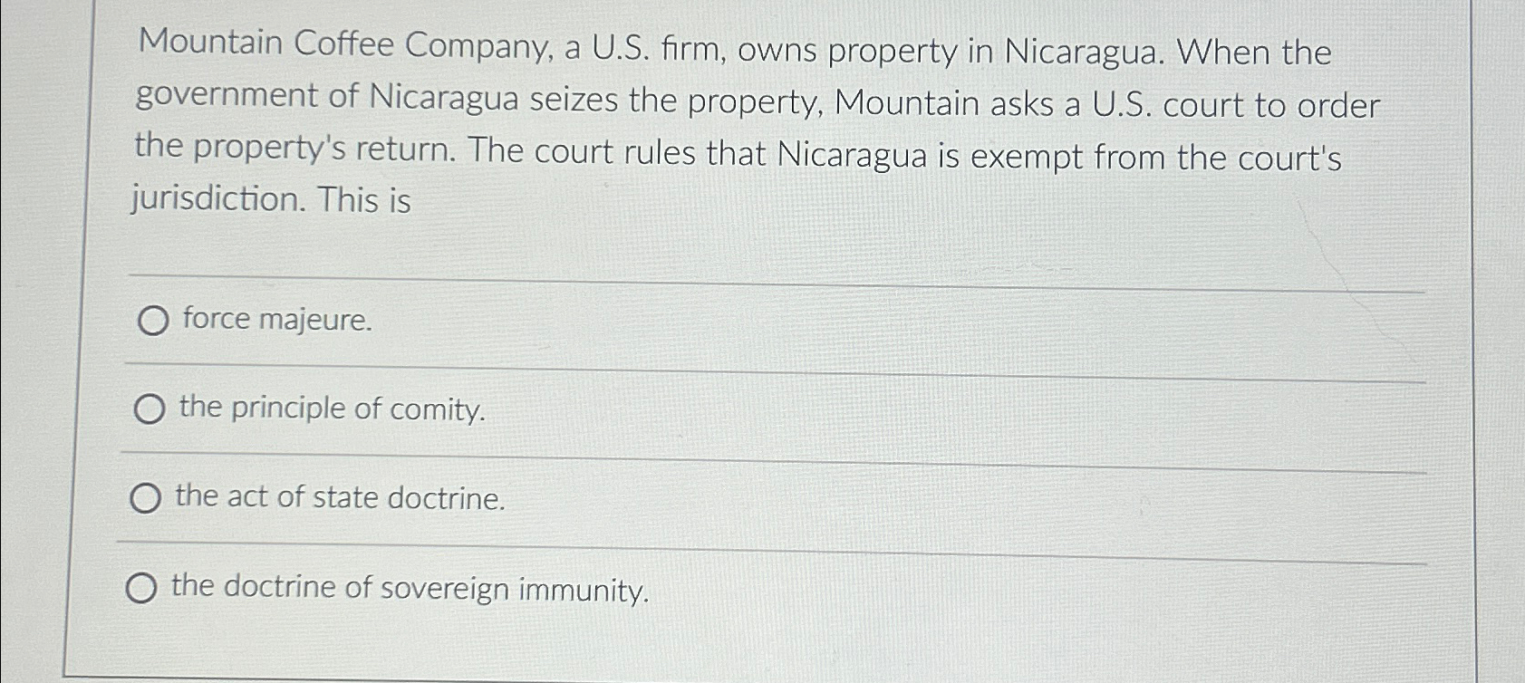 Solved Mountain Coffee Company, a U.S. ﻿firm, owns property | Chegg.com