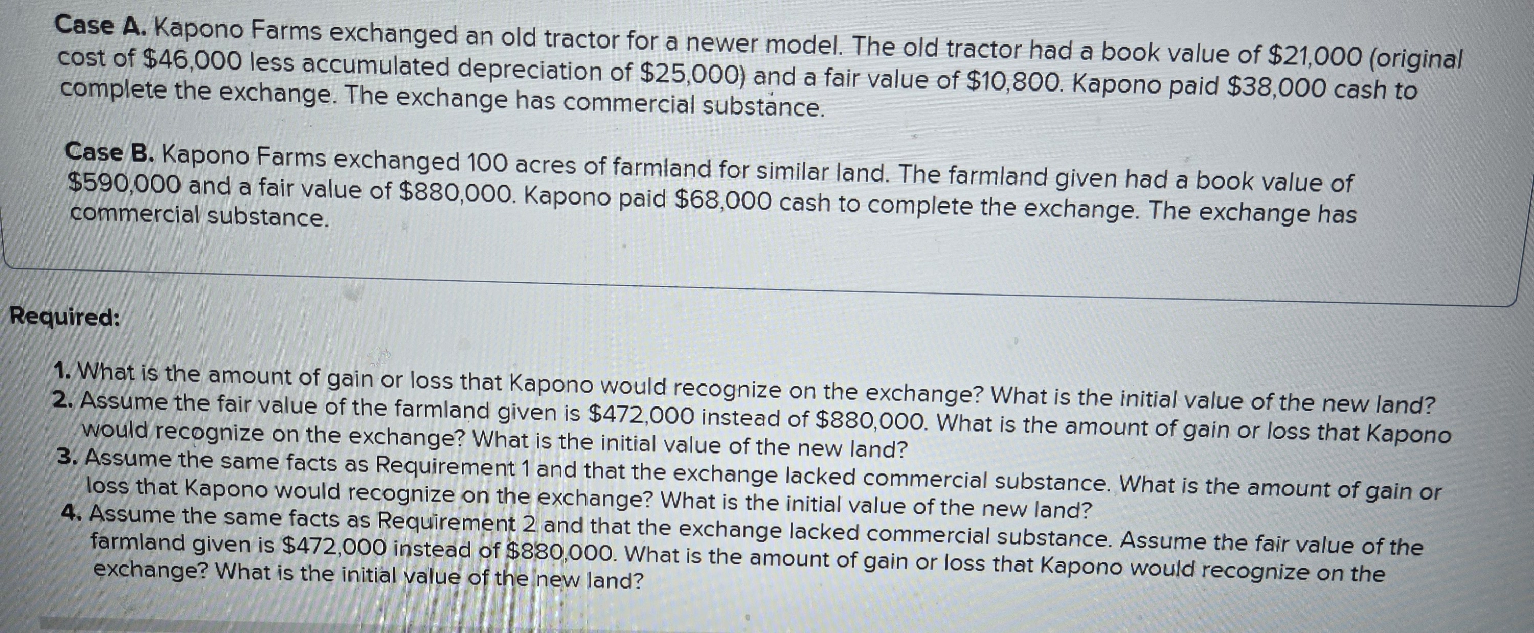 Solved Required: 1. ﻿What is the amount of gain or loss that | Chegg.com