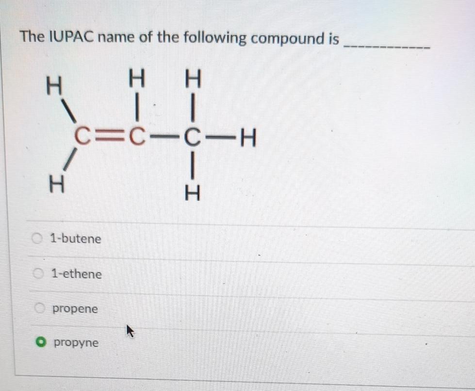 Solved The IUPAC name of the following compound | Chegg.com