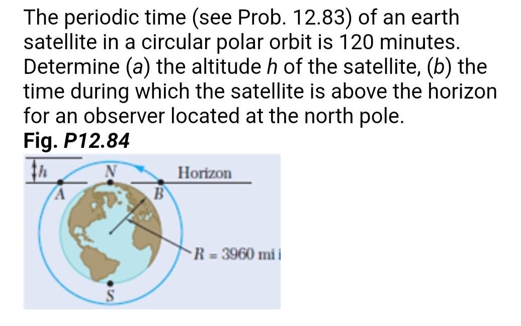 Solved The periodic time (see Prob. 12.83) of an earth | Chegg.com