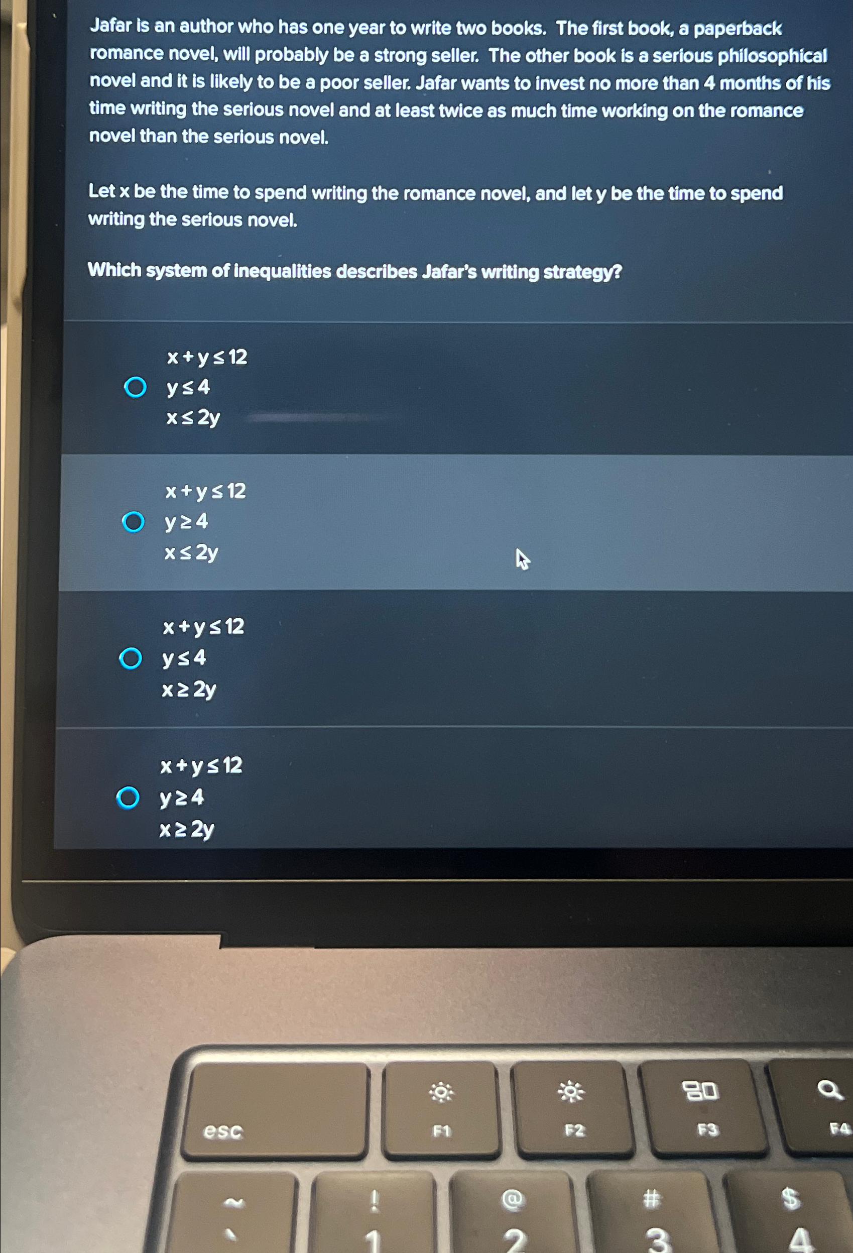 Solved Jafar is an author who has one year to write two | Chegg.com