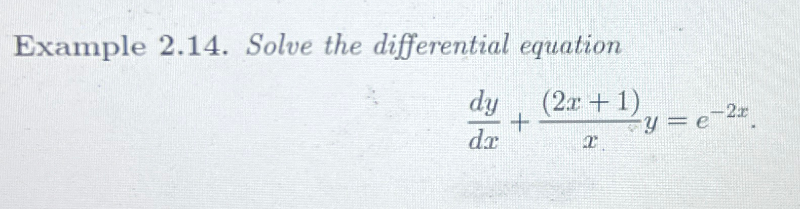 Solved Example 2.14. ﻿Solve the differential | Chegg.com