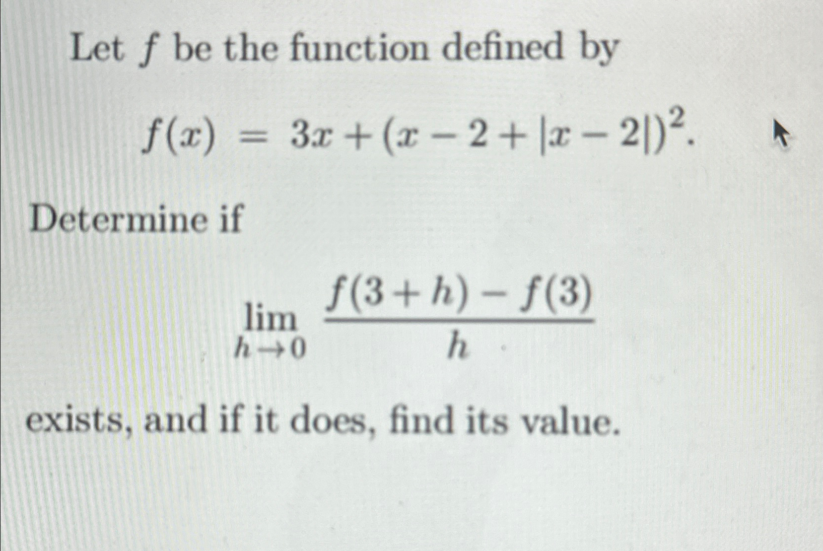 Solved Let f ﻿be the function defined | Chegg.com