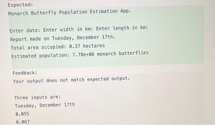 Solved Program flow Here is a sample program run: Monarch | Chegg.com