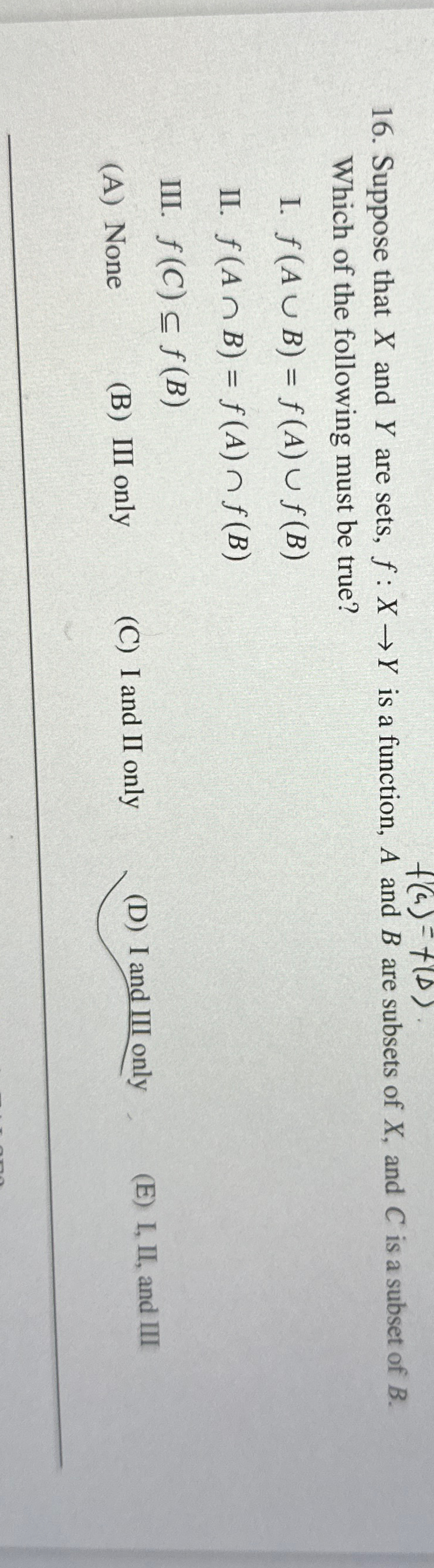 Solved Suppose that x ﻿and Y ﻿are sets, f:x→Y ﻿is a | Chegg.com