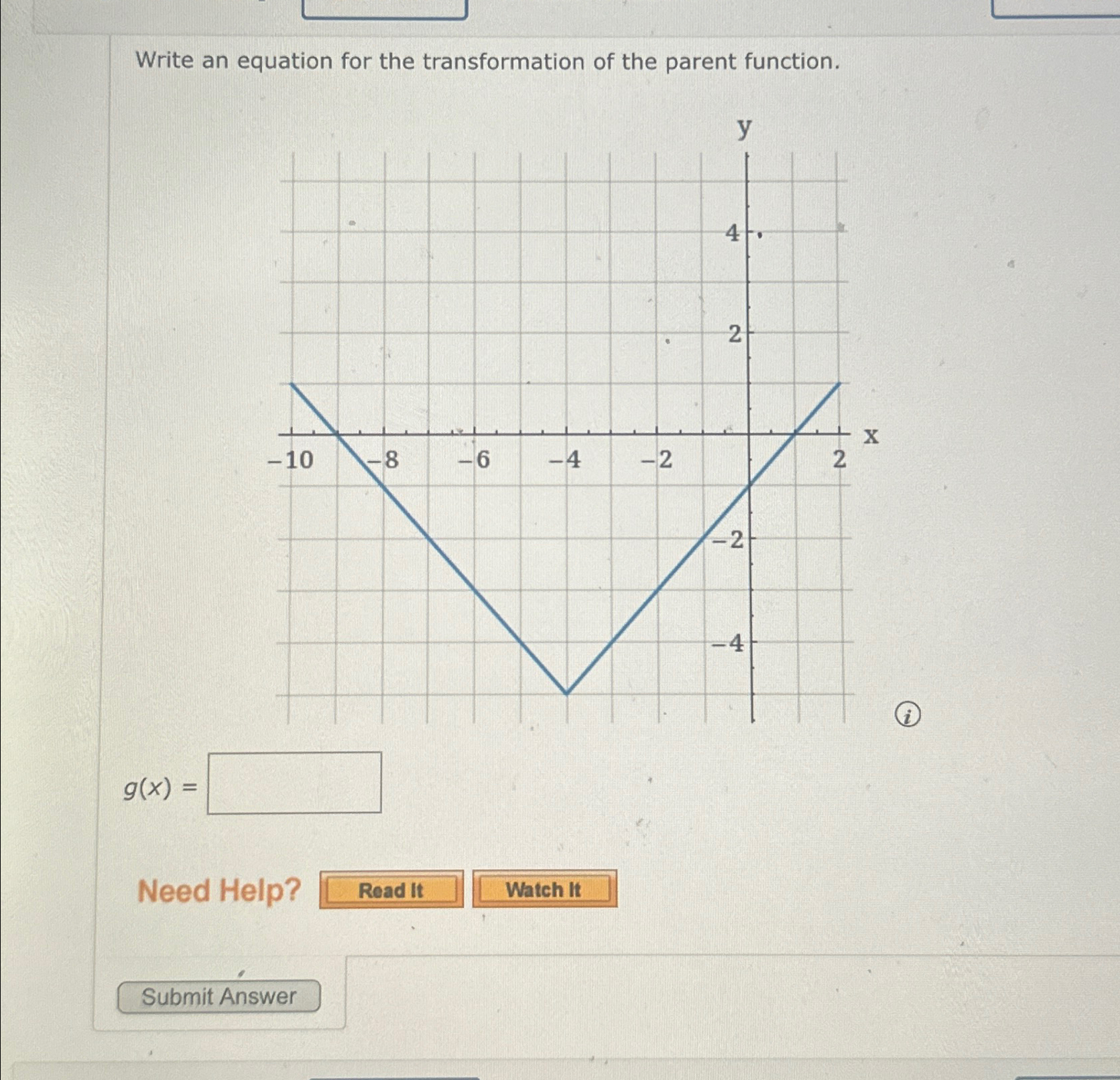 Solved Write an equation for the transformation of the | Chegg.com