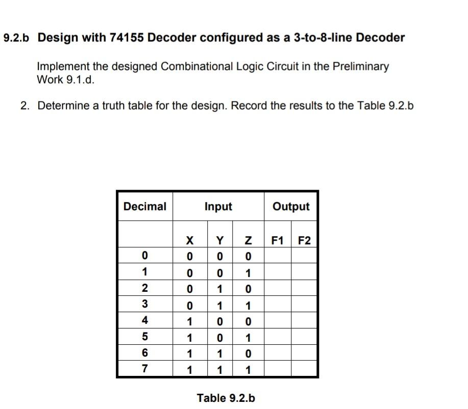 Solved 9 Combinational Logic Circuit Design with Decoders | Chegg.com