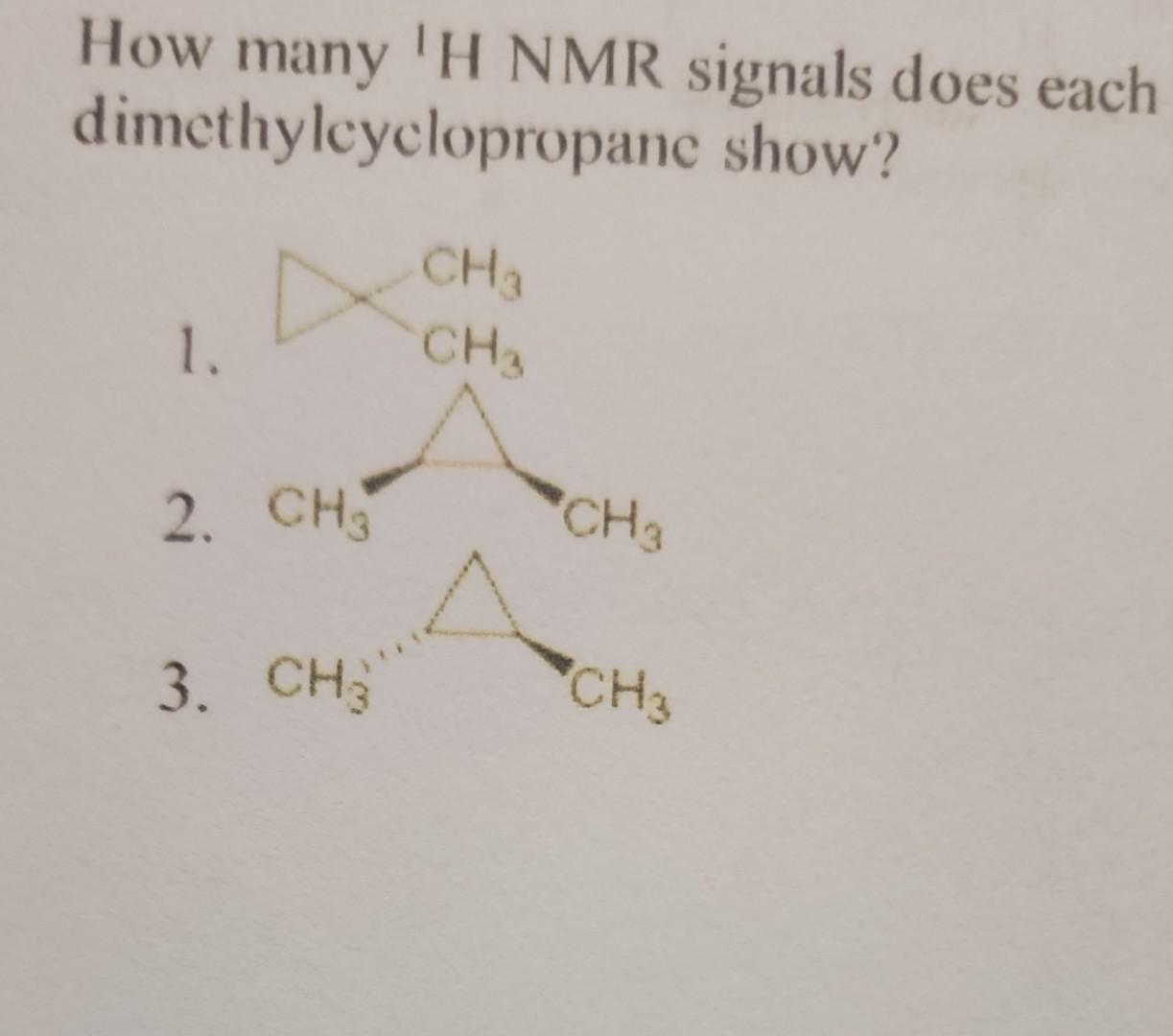 Solved How many 1H NMR signals does each | Chegg.com